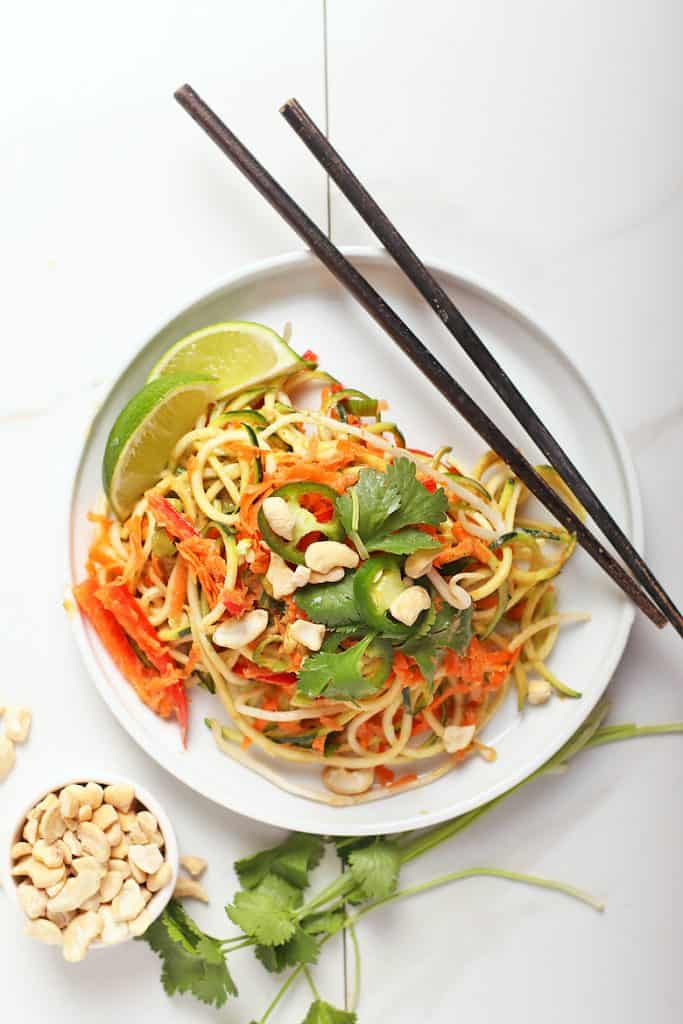 Raw Pad Thai with Thai Almond Sauce | My Darling Vegan