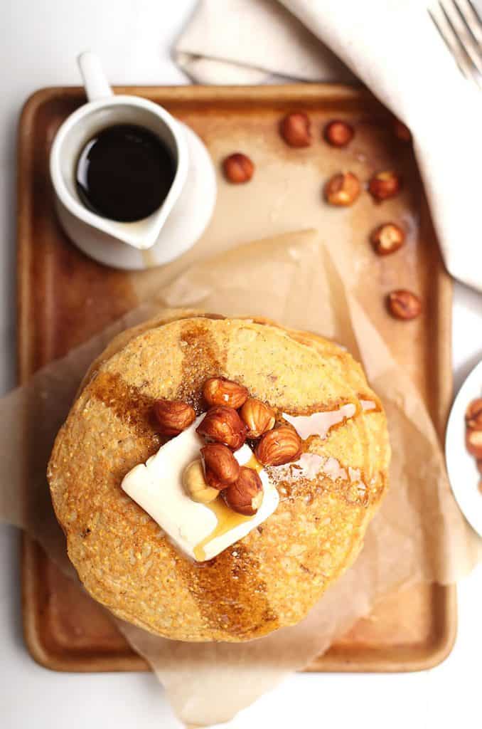 Maple Hazelnut Cornmeal Pancakes | My Darling Vegan